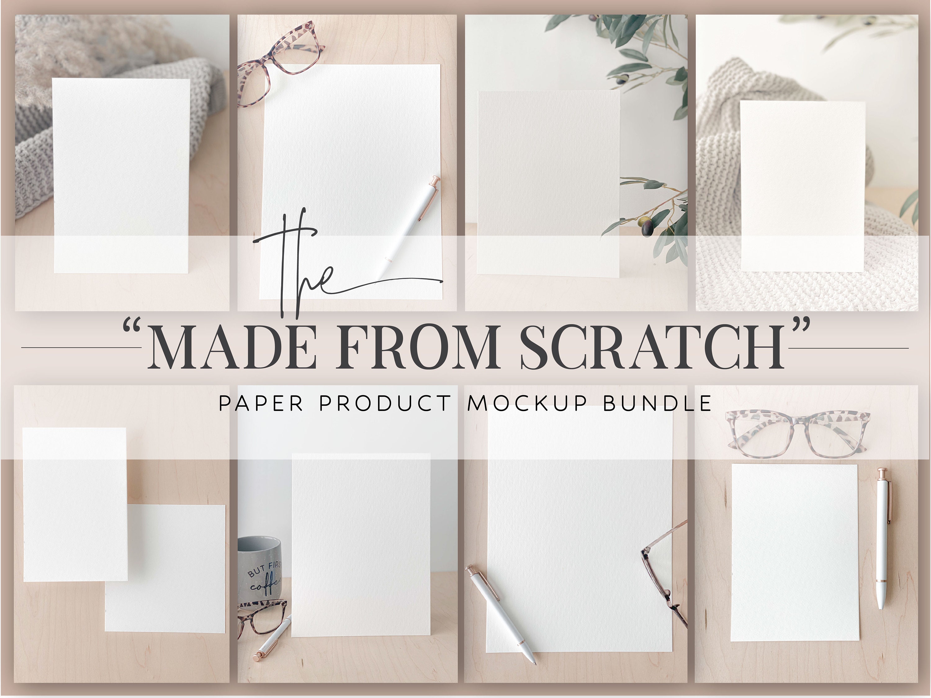 MINIMALIST Digital Paper Product Mockup Bundle 62 Images for Digital ...