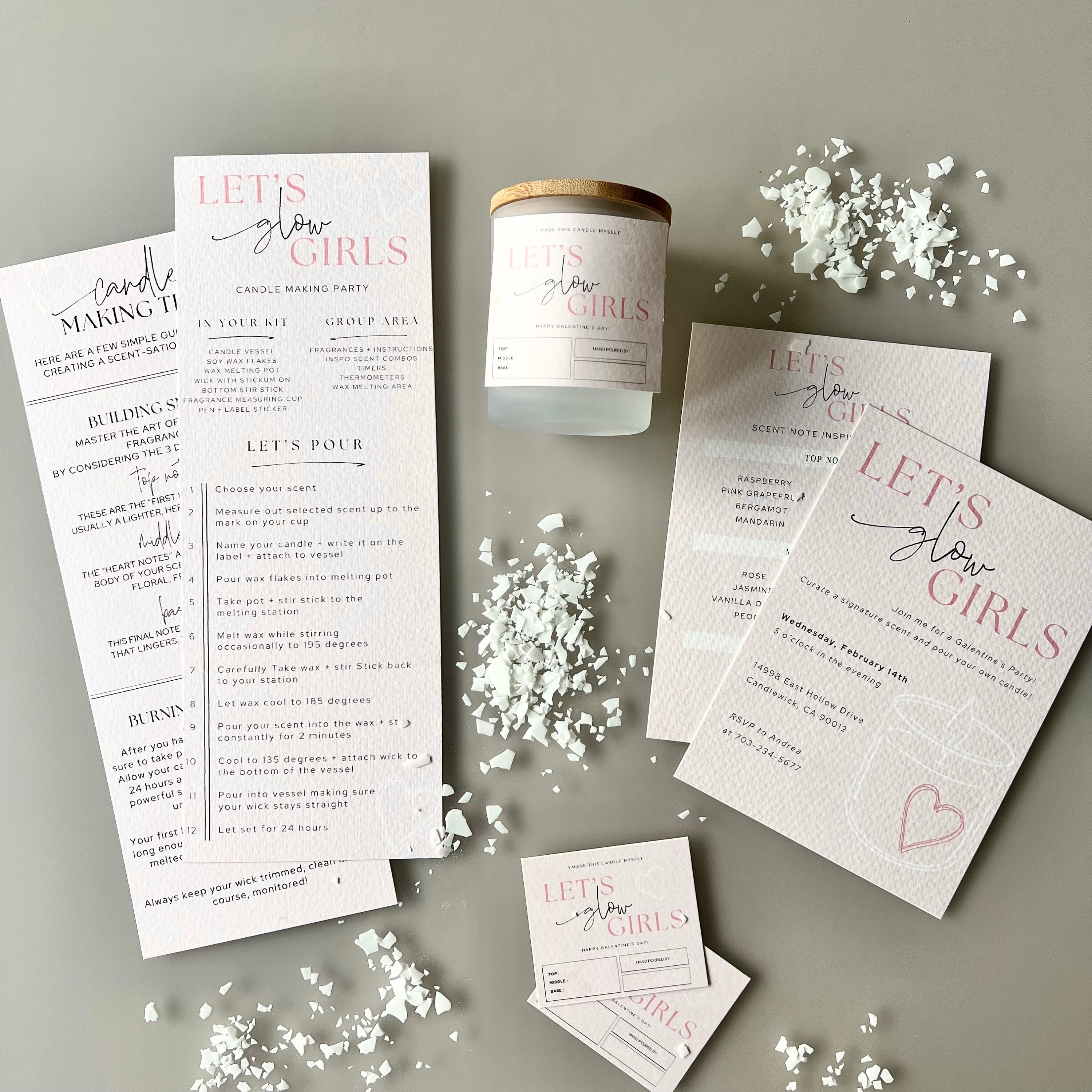 Let's Glow Girls Candle Making Party Invitation | Candle Making ...