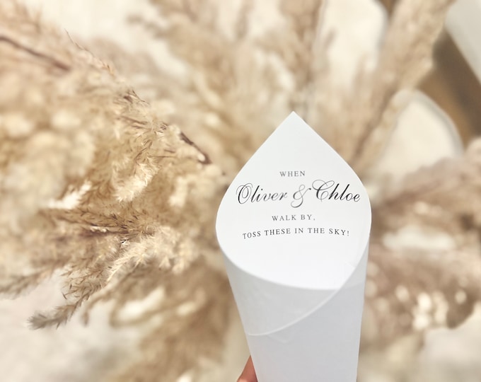 Set of 20 Personalized Petal Cones | Paper Cone | Wedding Toss ...