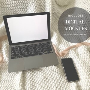 MINIMALIST Paper Mockups for Digital Downloads, Printables, Iphone ...