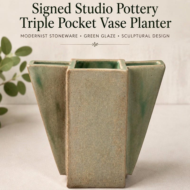 Sculptural Stoneware Vase - Etsy