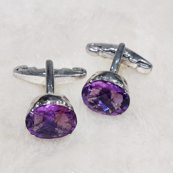 Amethyst Cufflinks - Etsy