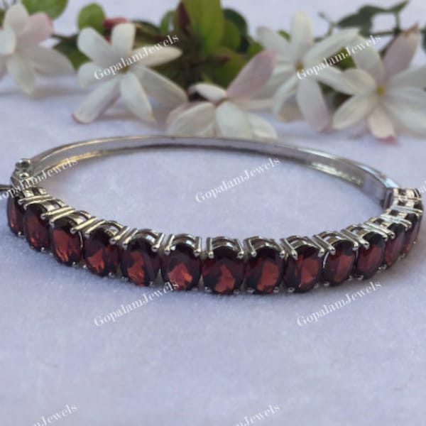 Garnet Bangle - Etsy