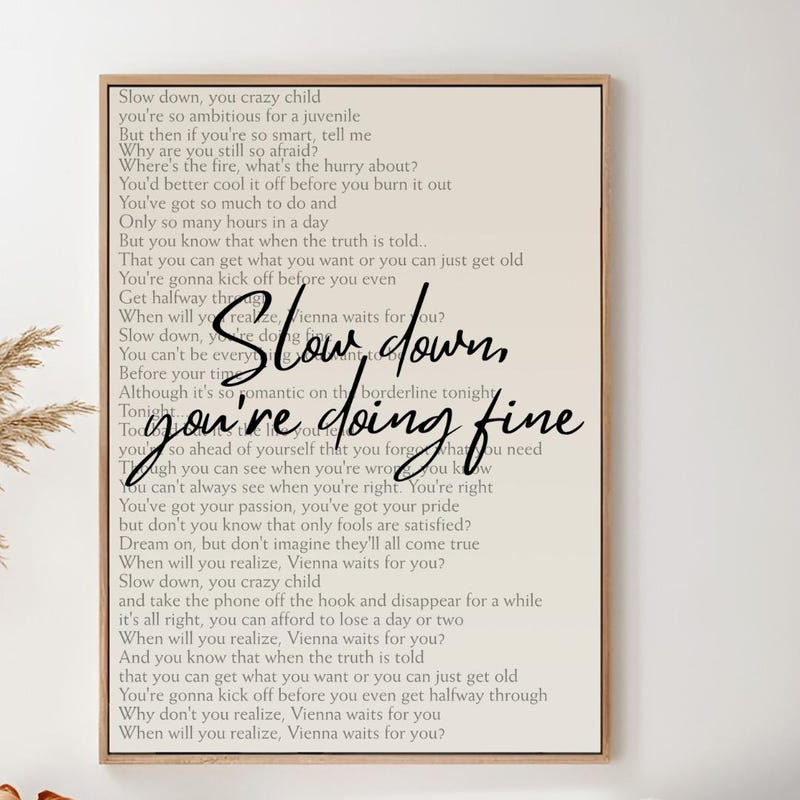 Vienna Lyrics Art Framed - Etsy