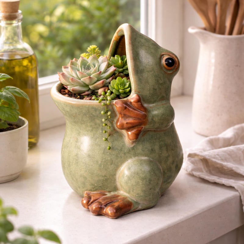 Frog Planter - Etsy