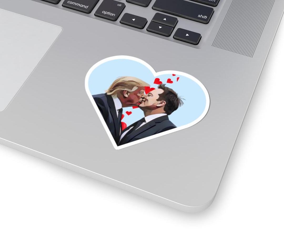 Trump Musk Love Sticker, Anti Trump Sticker, Anti Musk Political Funny ...