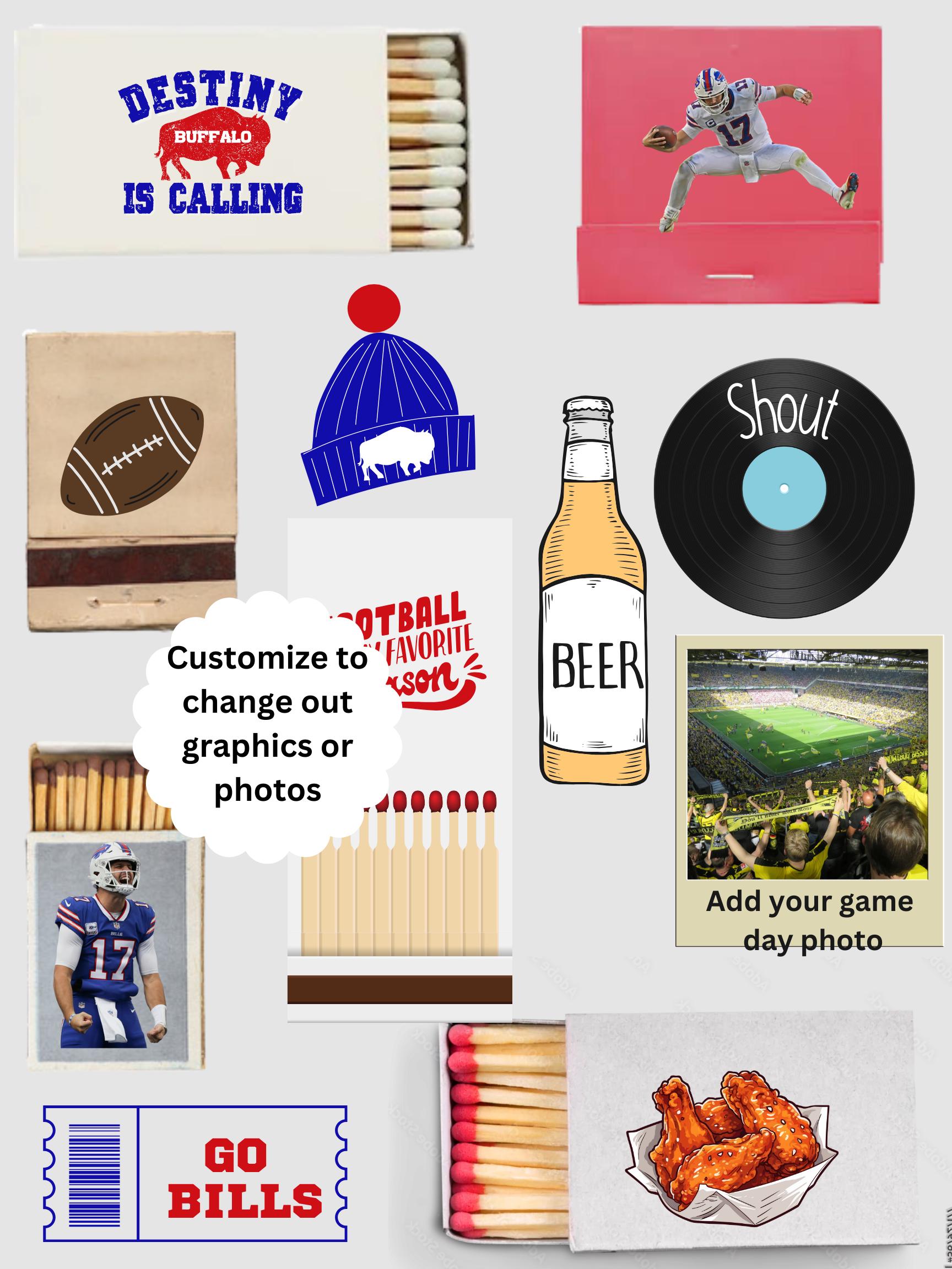 Buffalo Football Matchbook Poster Template Editable Canva Design ...