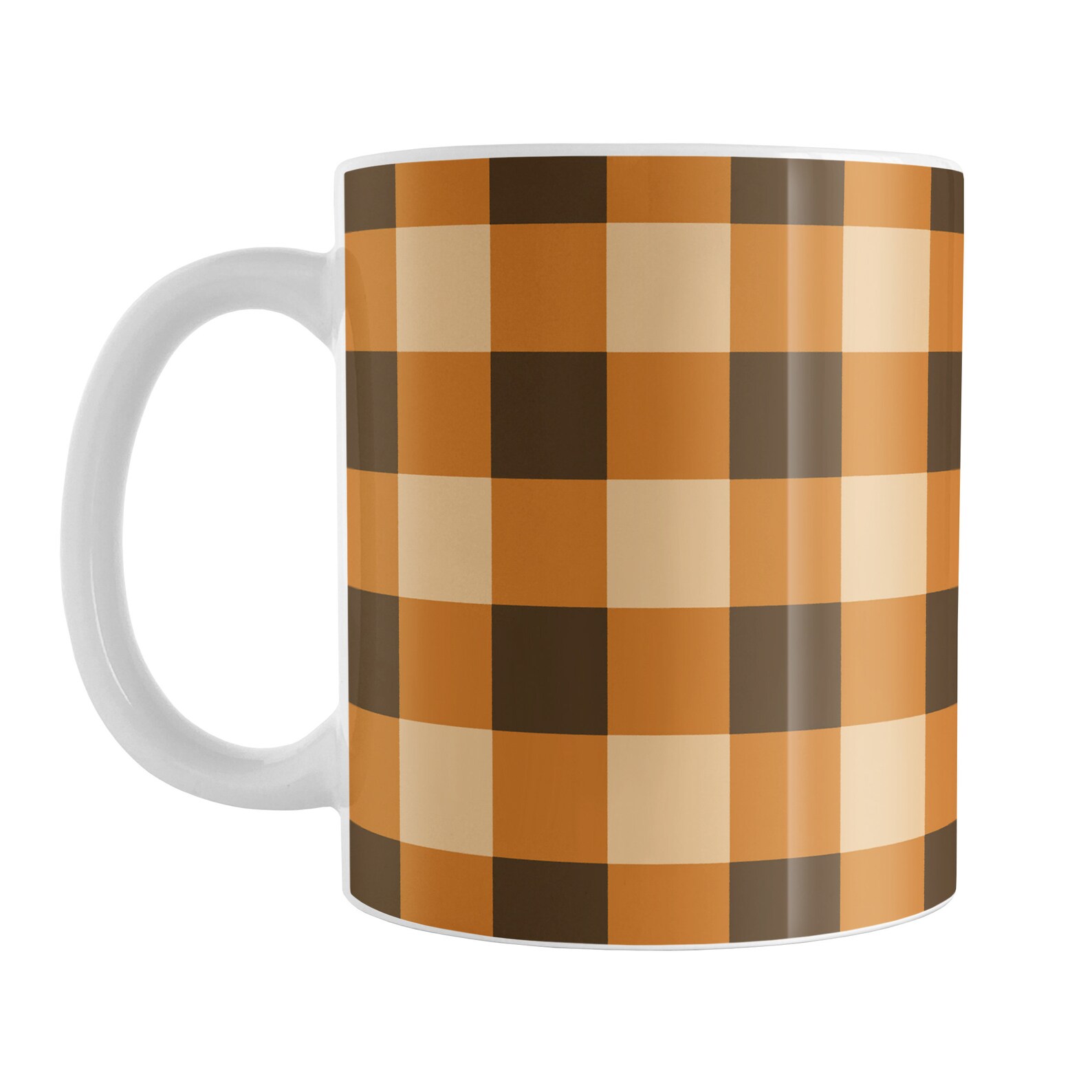 Fall Buffalo Plaid Mug Rustic Autumn Brown and Orange Pattern - Etsy