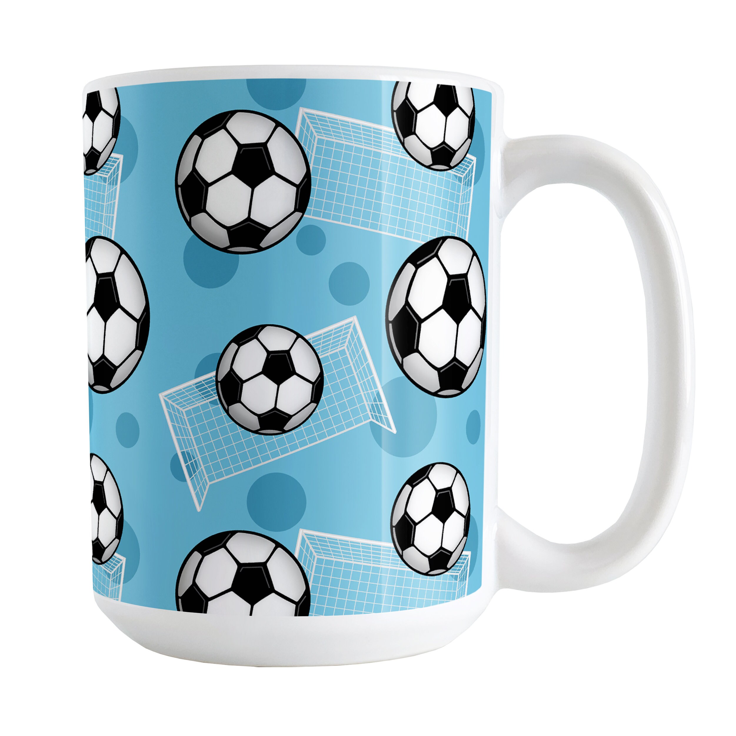 Blue Soccer Mug, Sports Pattern, Soccer Gift for Him 11oz or 15oz ...