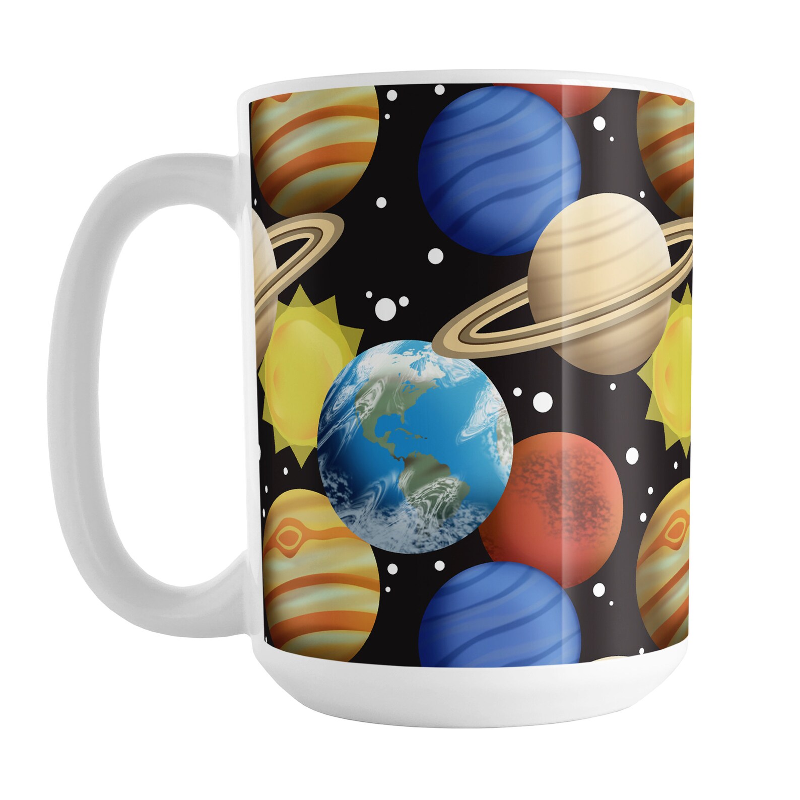 Space Planets Mug Pattern With Planets Sun and Stars Over - Etsy