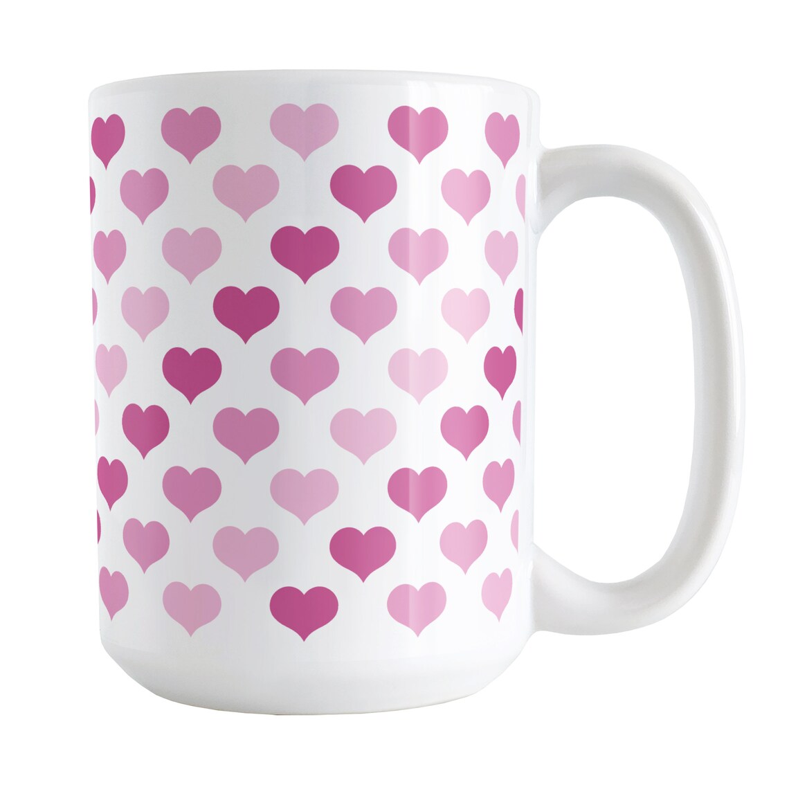 Pink Hearts Mug Cute Pattern With Pink Hearts - Etsy