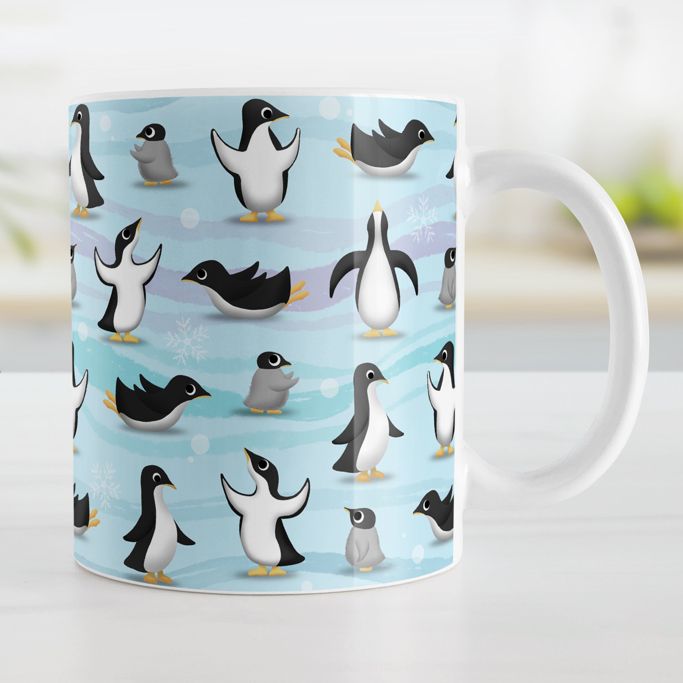 Penguin Mug Cute Fun Penguin Parade Antarctic Design 11oz - Etsy