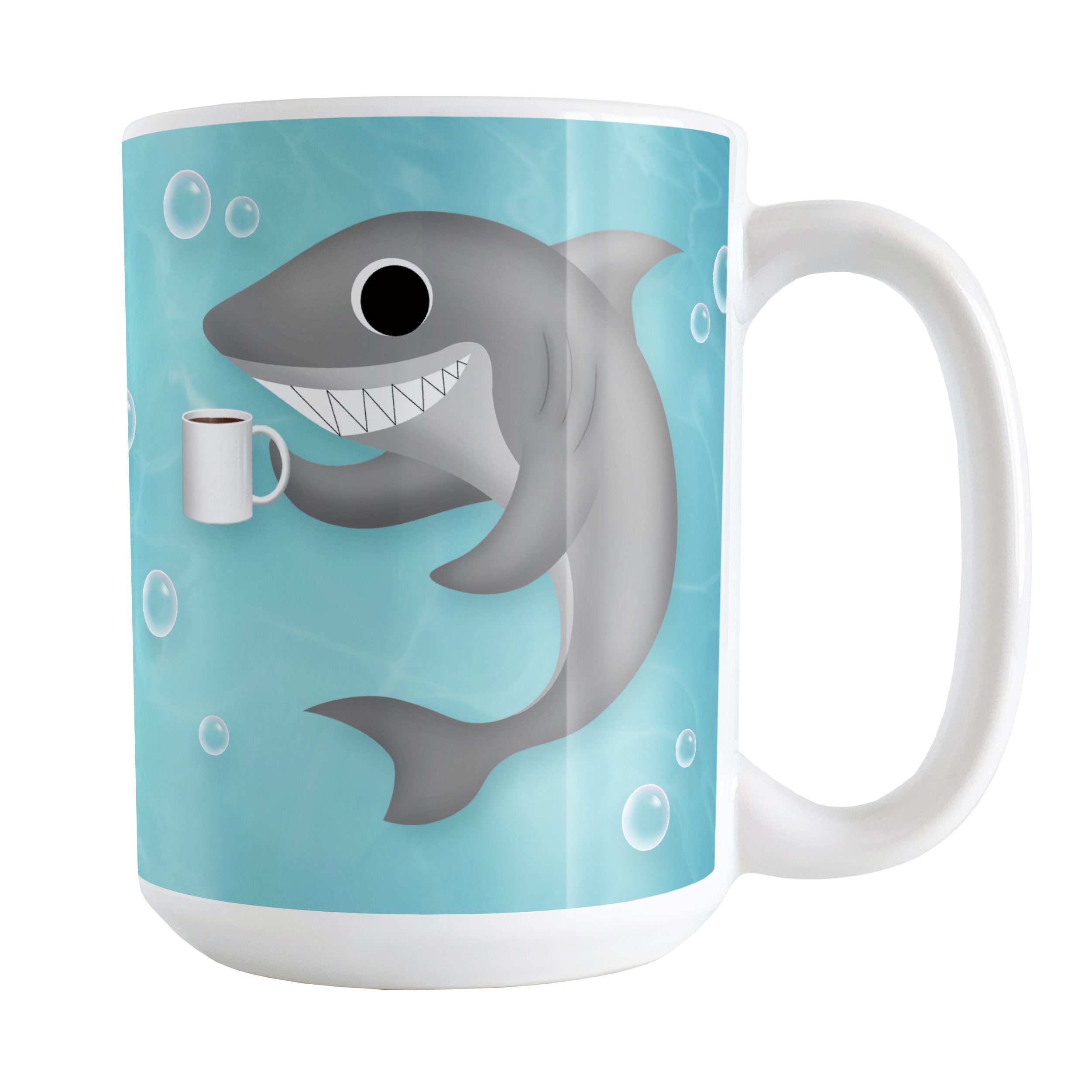 Cute Shark Mug Coffee Shark Underwater Bubbles Under the Sea | Etsy