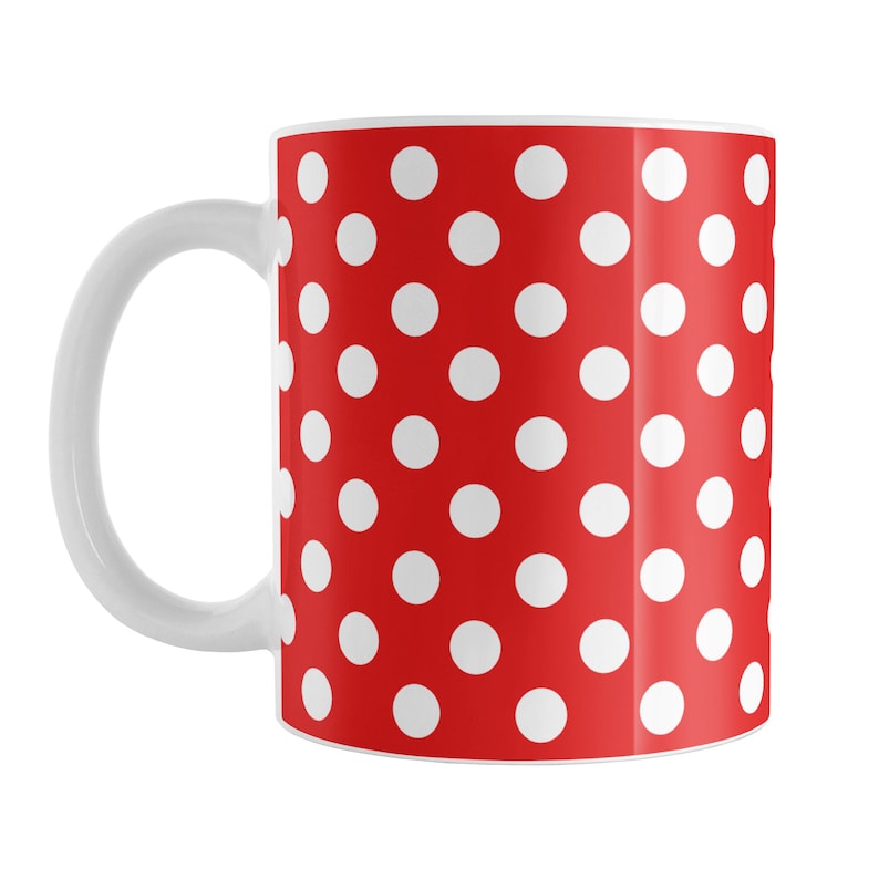 Polka Dot Mug Red 11oz or 15oz Ceramic Coffee Mug or Mug - Etsy