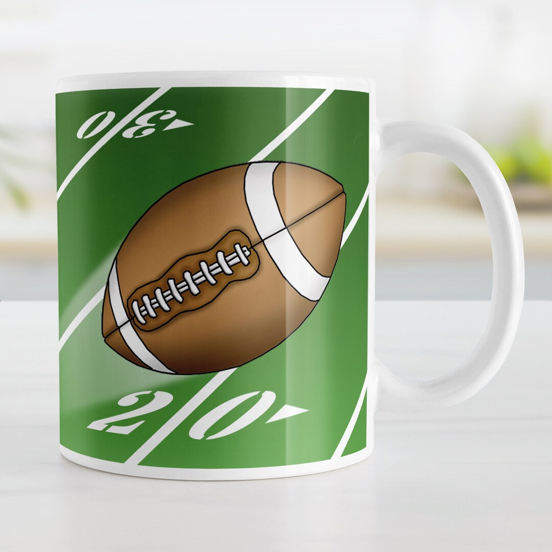 Green Football Mug, Sports Design, Football Gift 11oz or 15oz Ceramic ...