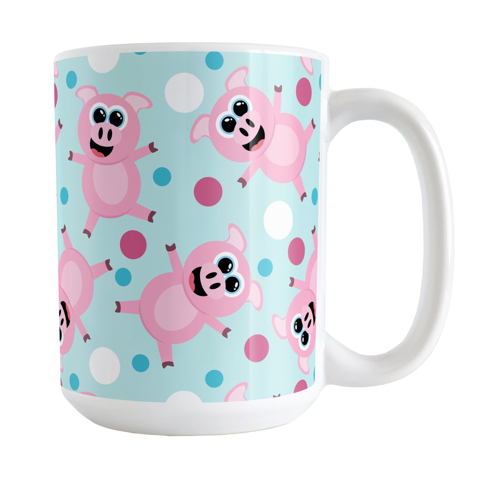 Pig Mug Cute Cartoon Pig Pattern Pink and Blue 11oz or 15oz - Etsy