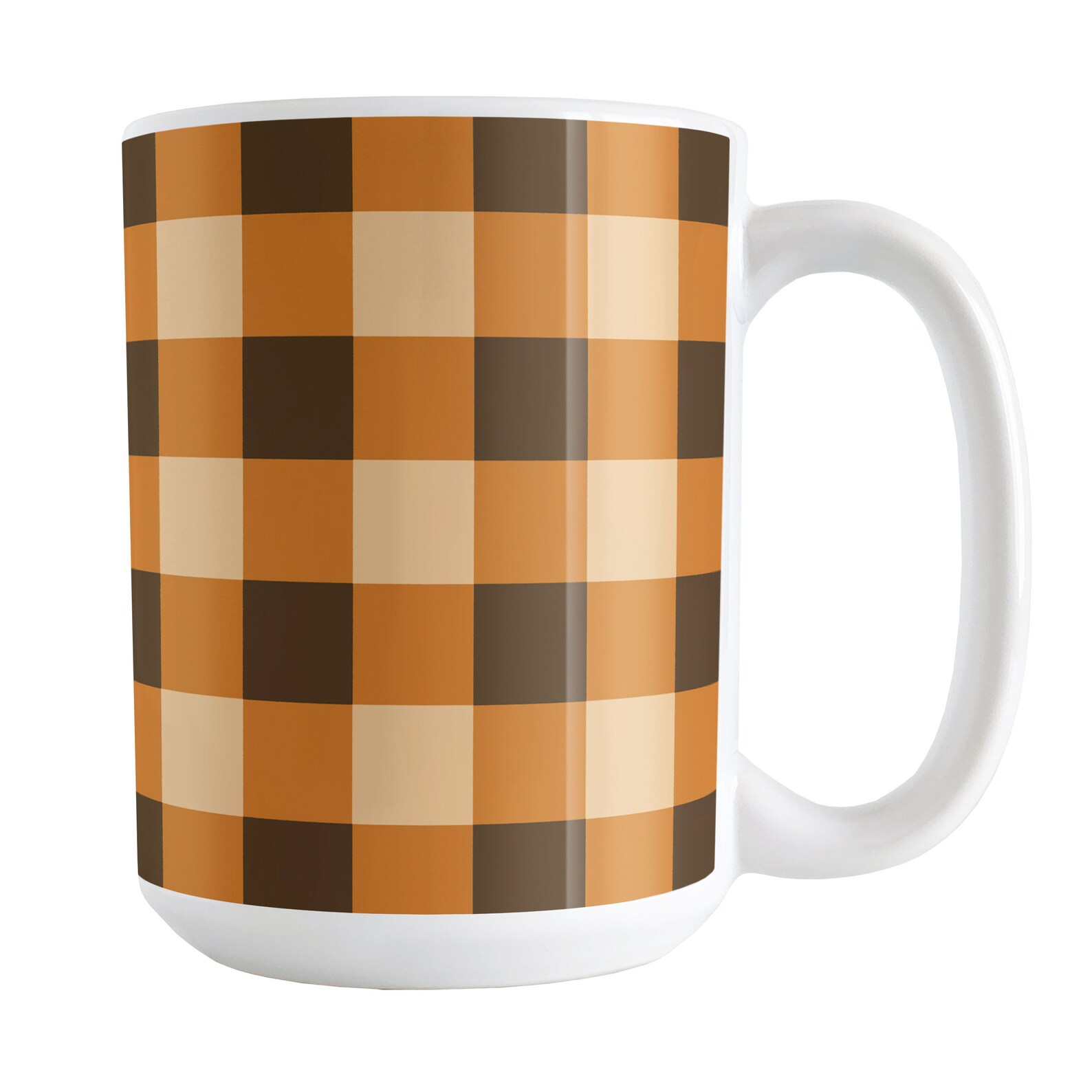 Fall Buffalo Plaid Mug Rustic Autumn Brown and Orange Pattern - Etsy