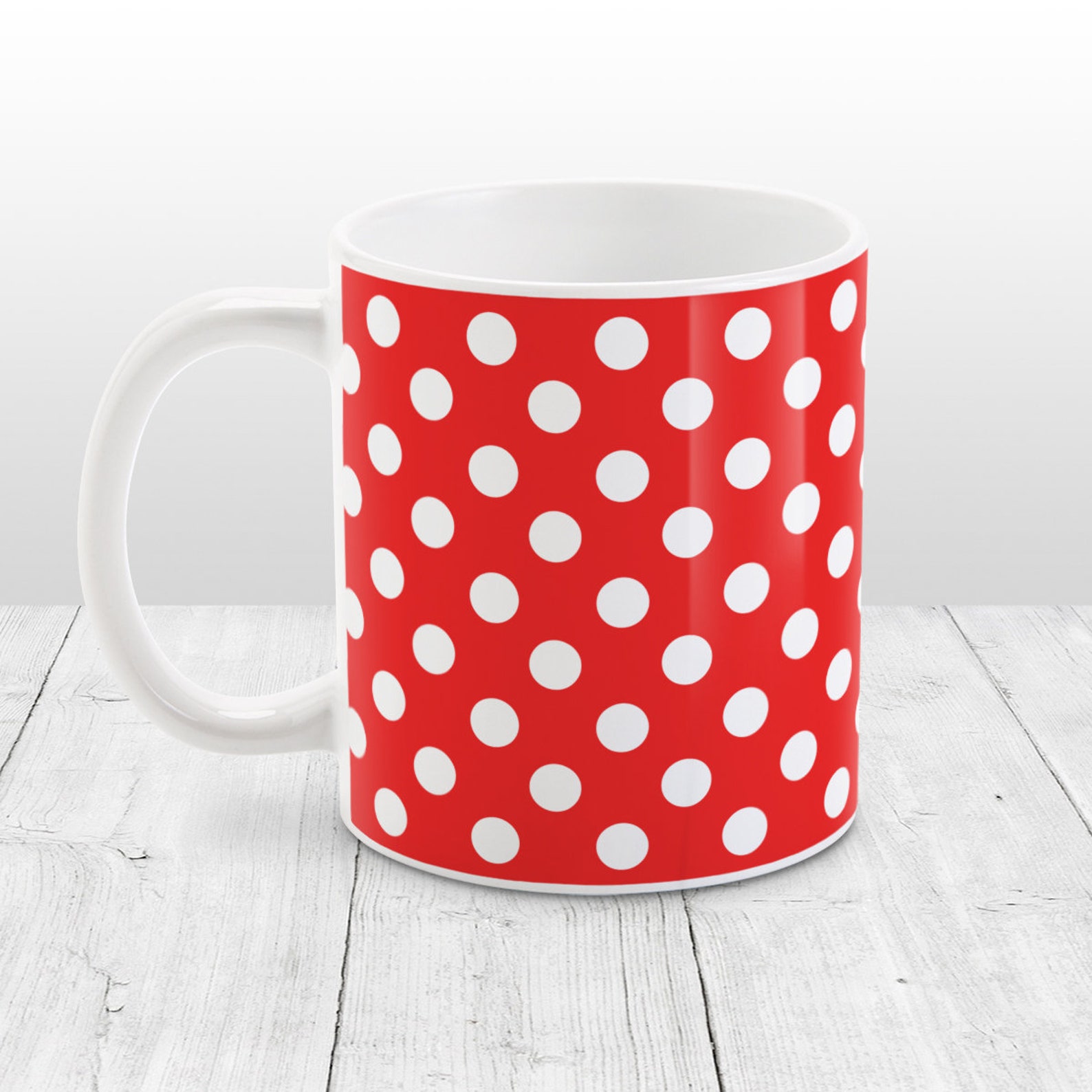 Polka Dot Mug Red 11oz or 15oz Ceramic Coffee Mug or Mug - Etsy