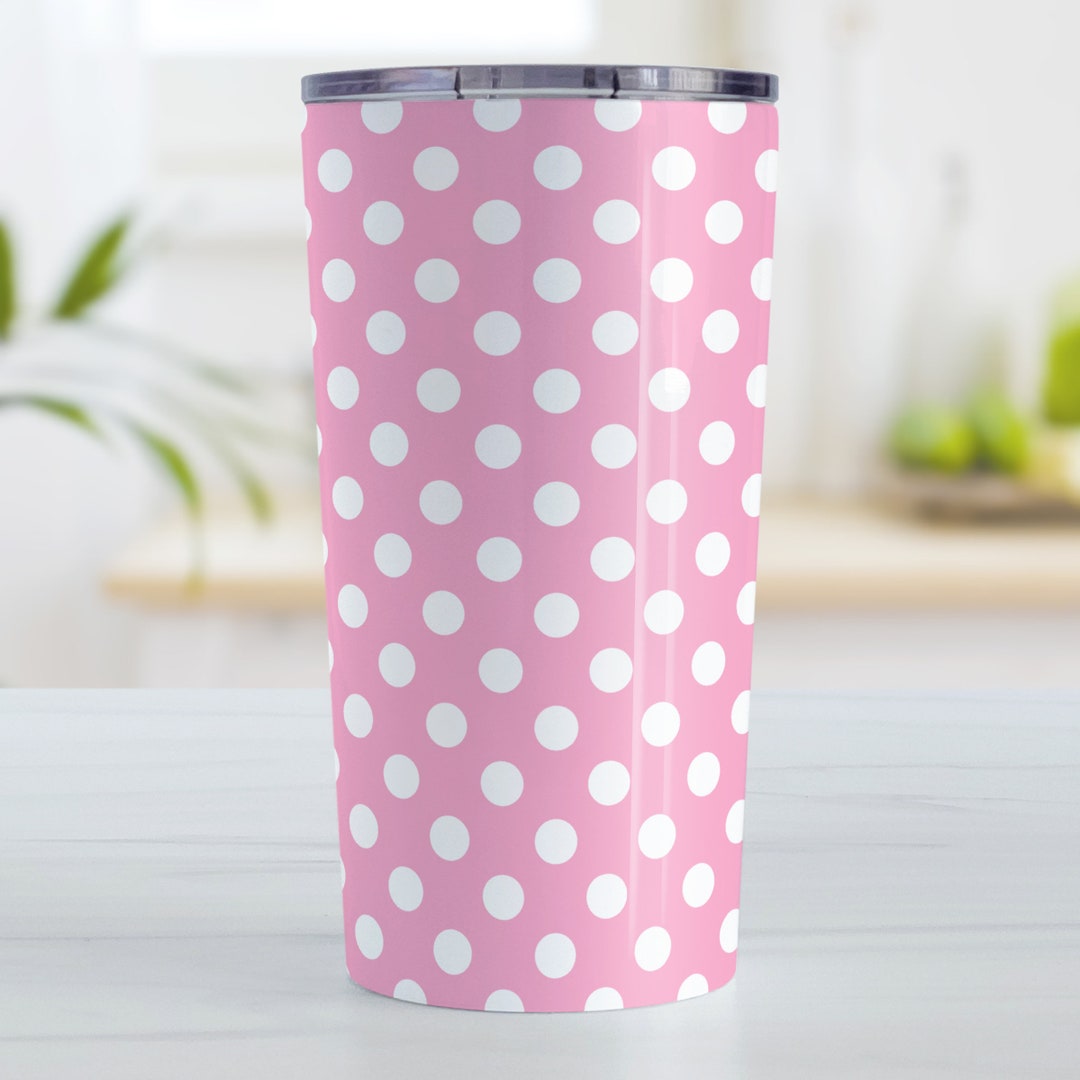 Pink Polka Dot Tumbler Cup – Stainless Steel Insulated Drink Cup With ...