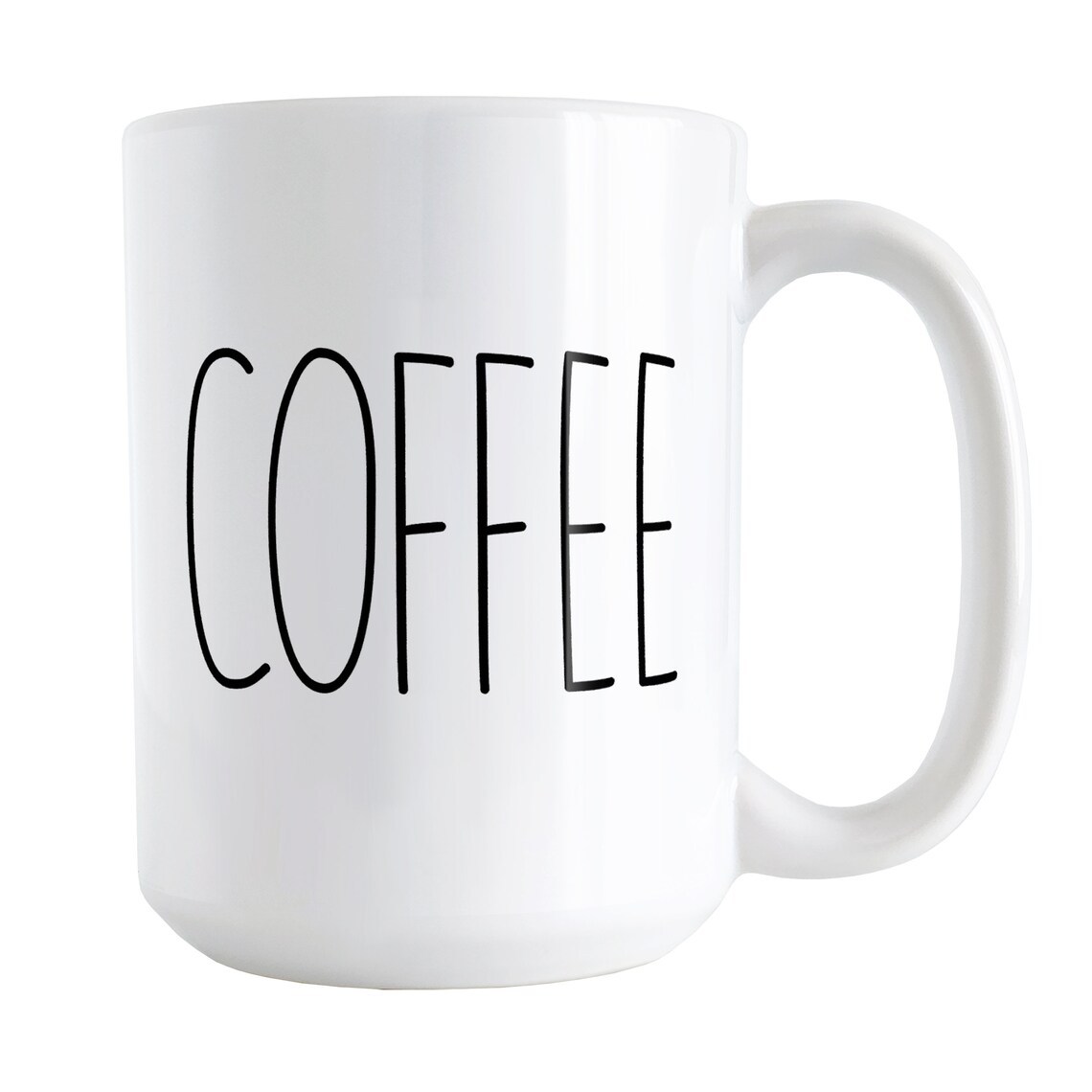 Coffee Coffee Mug Minimalist Word Design 11oz or 15oz - Etsy
