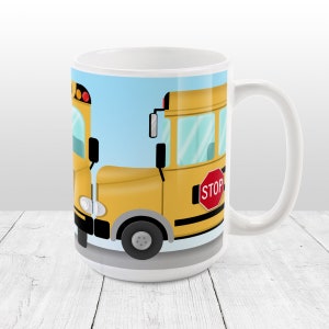 Yellow School Bus Mug, Wraparound, Back to School, Teacher Gift, Bus ...