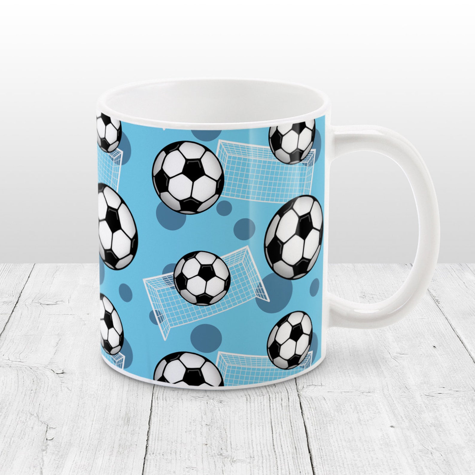 Blue Soccer Mug Sports Pattern Soccer Gift 11oz or 15oz - Etsy