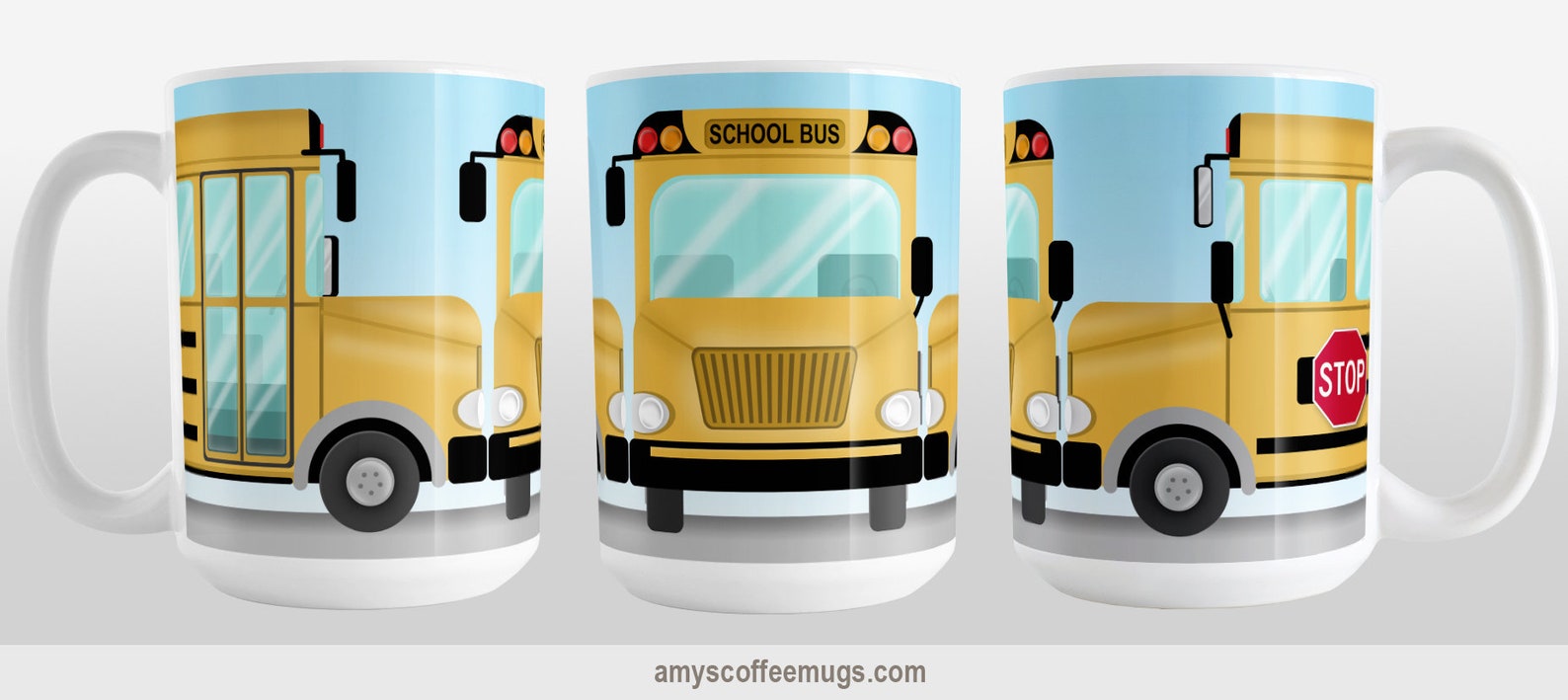 Yellow School Bus Mug Wraparound Back to School Teacher - Etsy