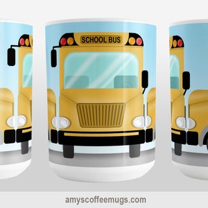 Yellow School Bus Mug, Wraparound, Back to School, Teacher Gift, Bus ...