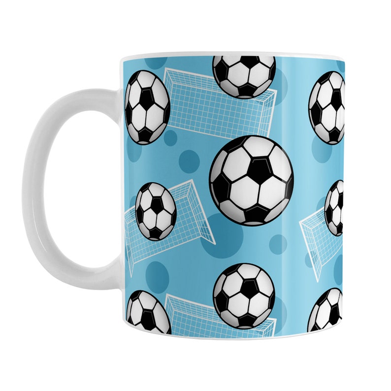 Blue Soccer Mug, Sports Pattern, Soccer Gift for Him 11oz or 15oz ...