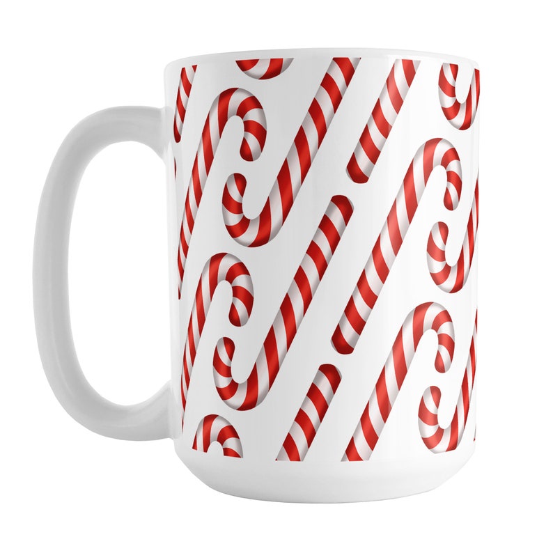 Candy Cane Pattern Mug, Holiday Peppermint-design Coffee Bar Gift ...