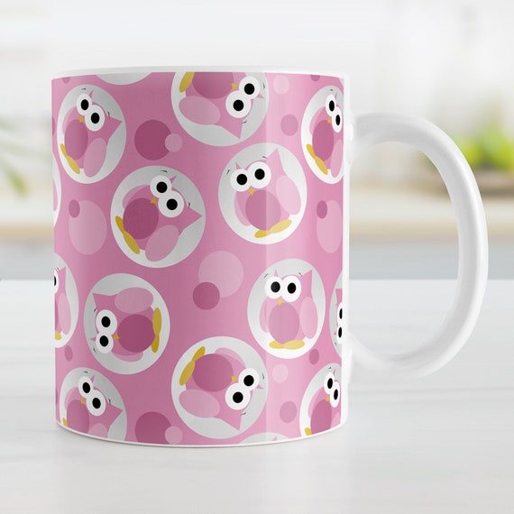 Pink Owl Mug Funny Cute Pattern Owl Gift 11oz or 15oz - Etsy
