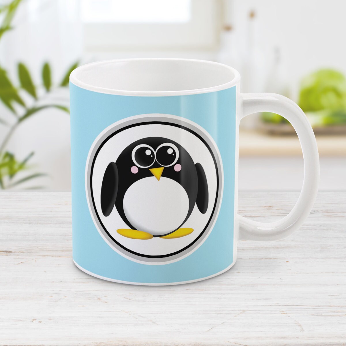 Cute Penguin Mug light blue 11oz or 15oz ceramic coffee mug | Etsy