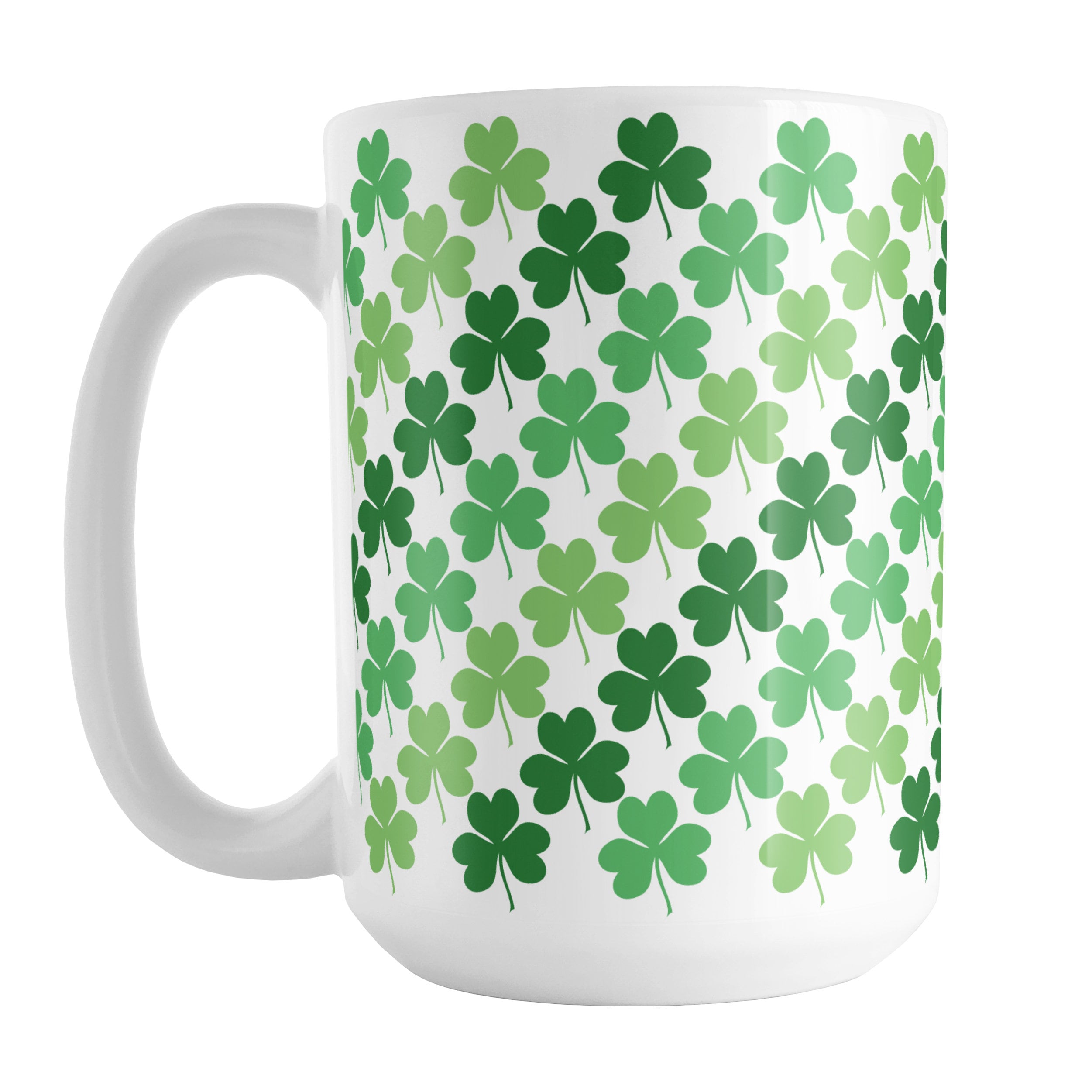 Green Clovers Mug Cute Pattern With Shamrocks St | Etsy
