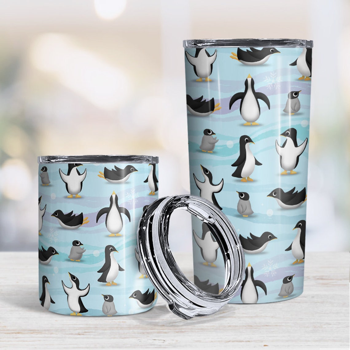 Penguin Tumbler Cup cute fun penguin parade antarctic design | Etsy