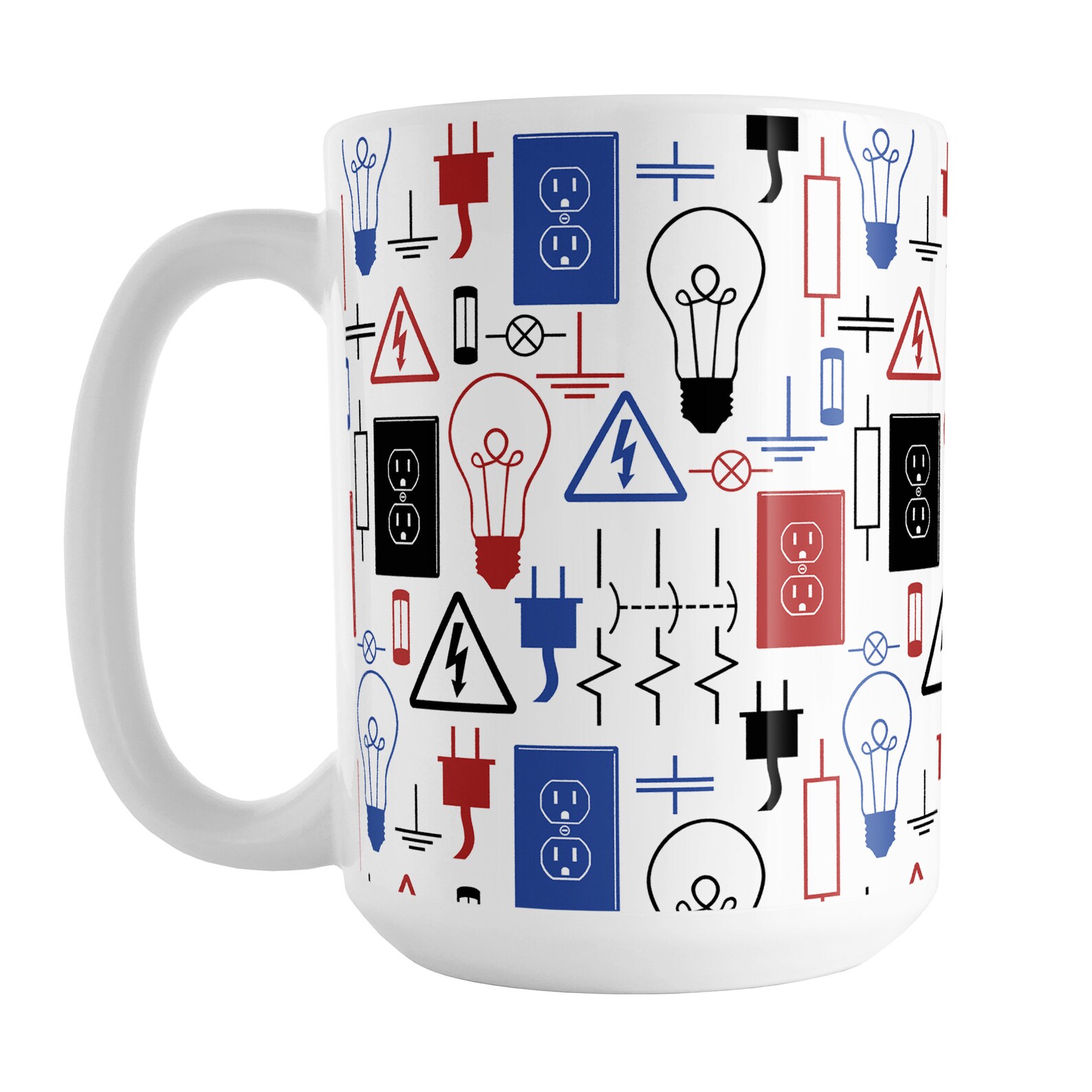 Electrical Pattern Mug Red Blue Black Electricity Theme - Etsy