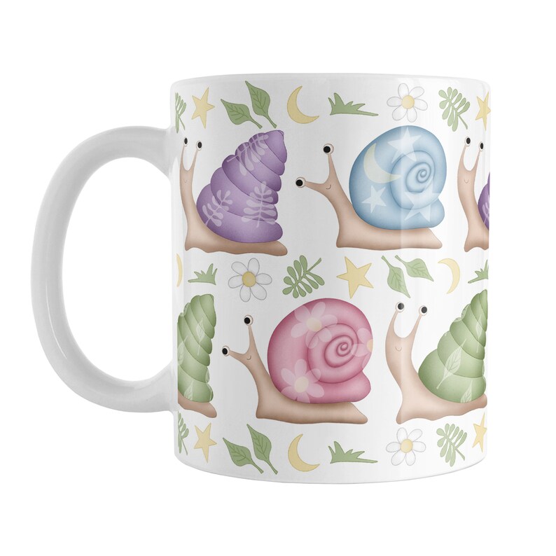 Cute Snails Mug Colorful Pattern for Spring and Summer 11oz - Etsy