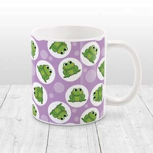 Cute Frog Mug, Purple Green Pattern, Frog Gift 11oz or 15oz Ceramic ...