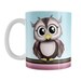 Adorable Owl Mug, Pink Brown Cute Owl With Blue, Owl Gift 11oz or 15oz ...