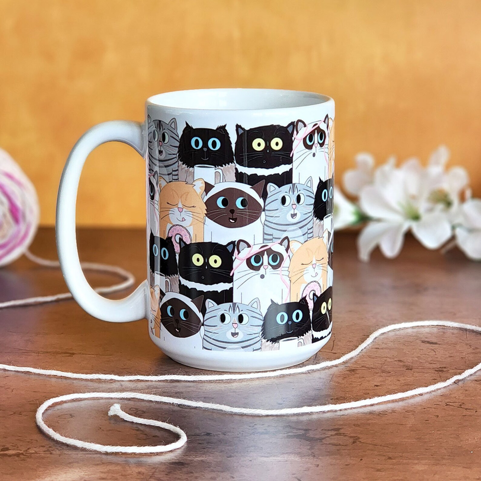 Cute Cat Stack Mug Pattern Cat Breeds 11oz or 15oz Ceramic - Etsy