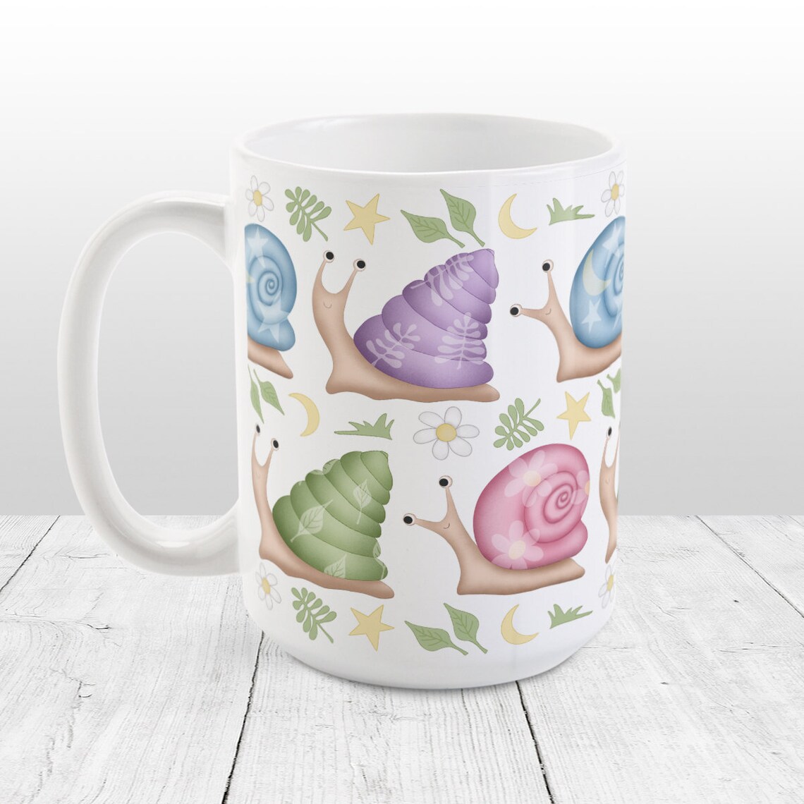 Cute Snails Mug Colorful Pattern for Spring and Summer 11oz - Etsy
