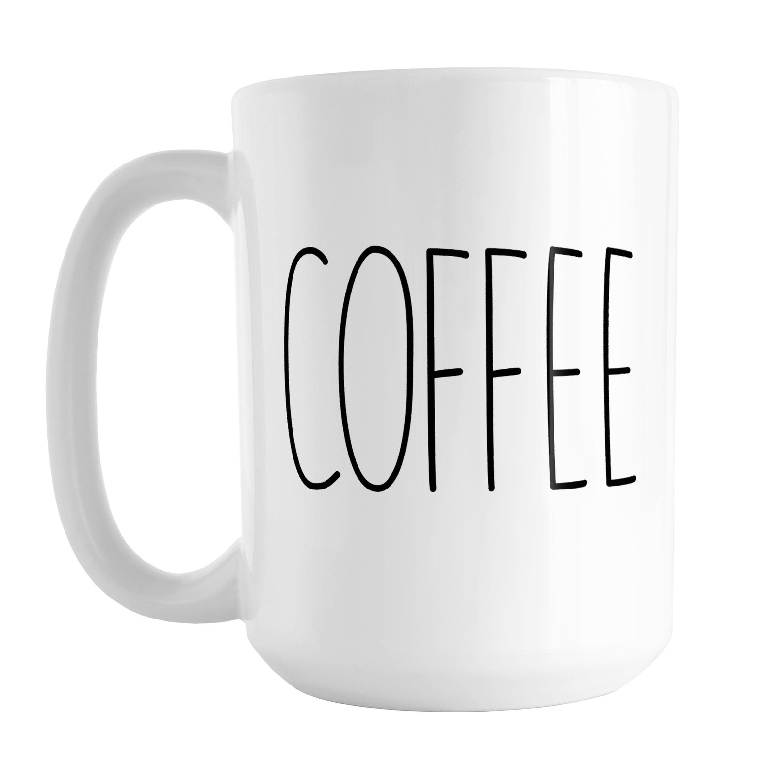 Coffee Coffee Mug Minimalist Word Design 11oz or 15oz - Etsy