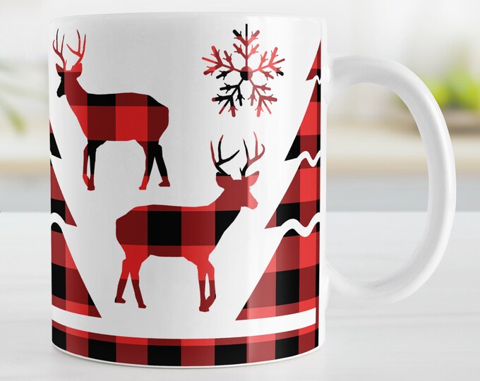 Personalized Coffee Tea Mug, Red Striped Custom Mug, Custom Name Coffee ...