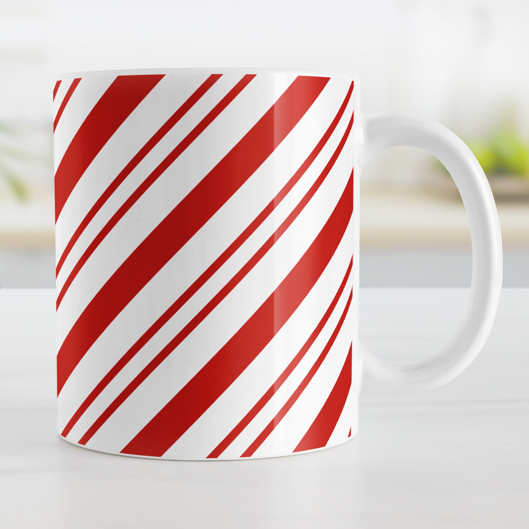 Candy Cane Stripes Mug, Peppermint-design Holiday Gift, Ceramic Coffee ...