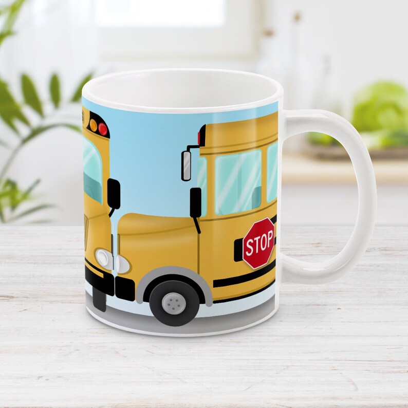 Yellow School Bus Mug Wraparound Back to School Teacher - Etsy