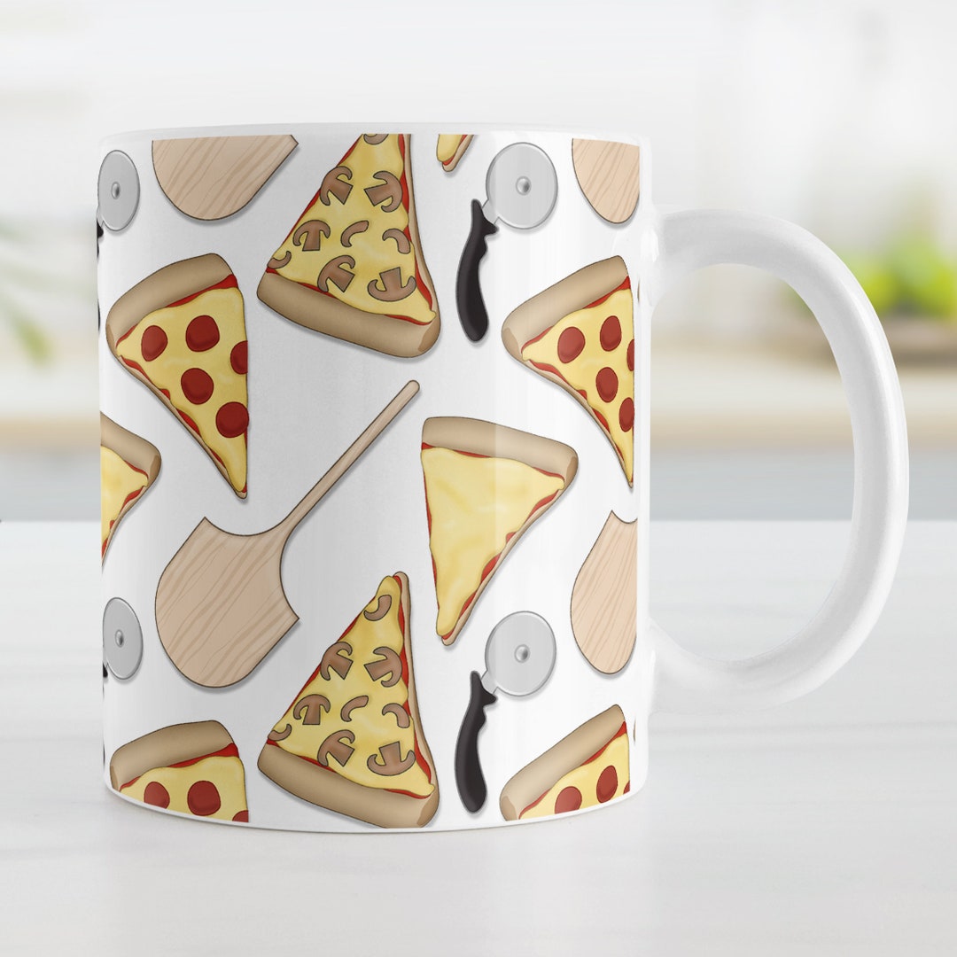 Pizzeria Pizza Mug, Fun Pizza Slice Food Pattern, Pizza Gift - 11oz or ...