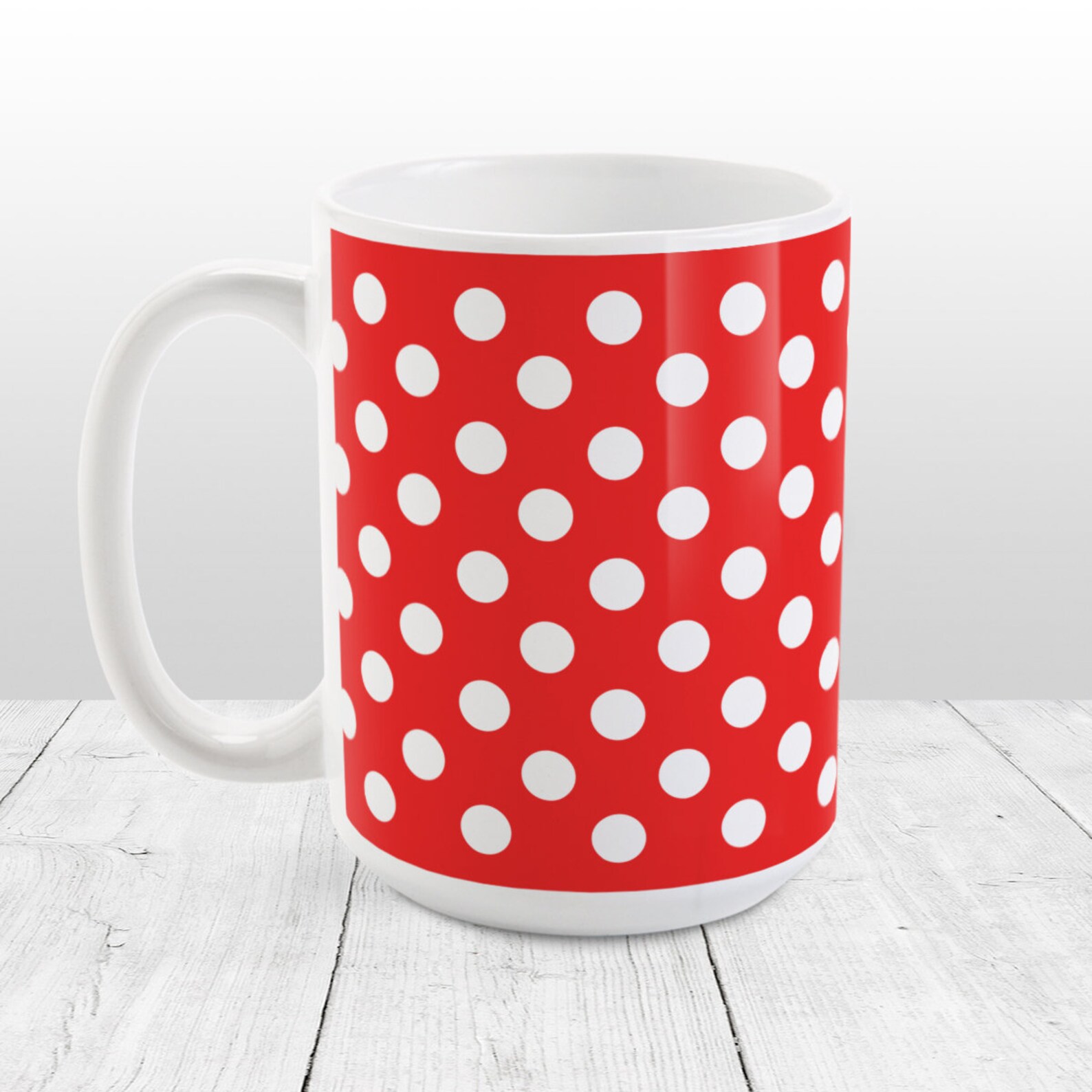 Polka Dot Mug Red 11oz or 15oz Ceramic Coffee Mug or Mug - Etsy