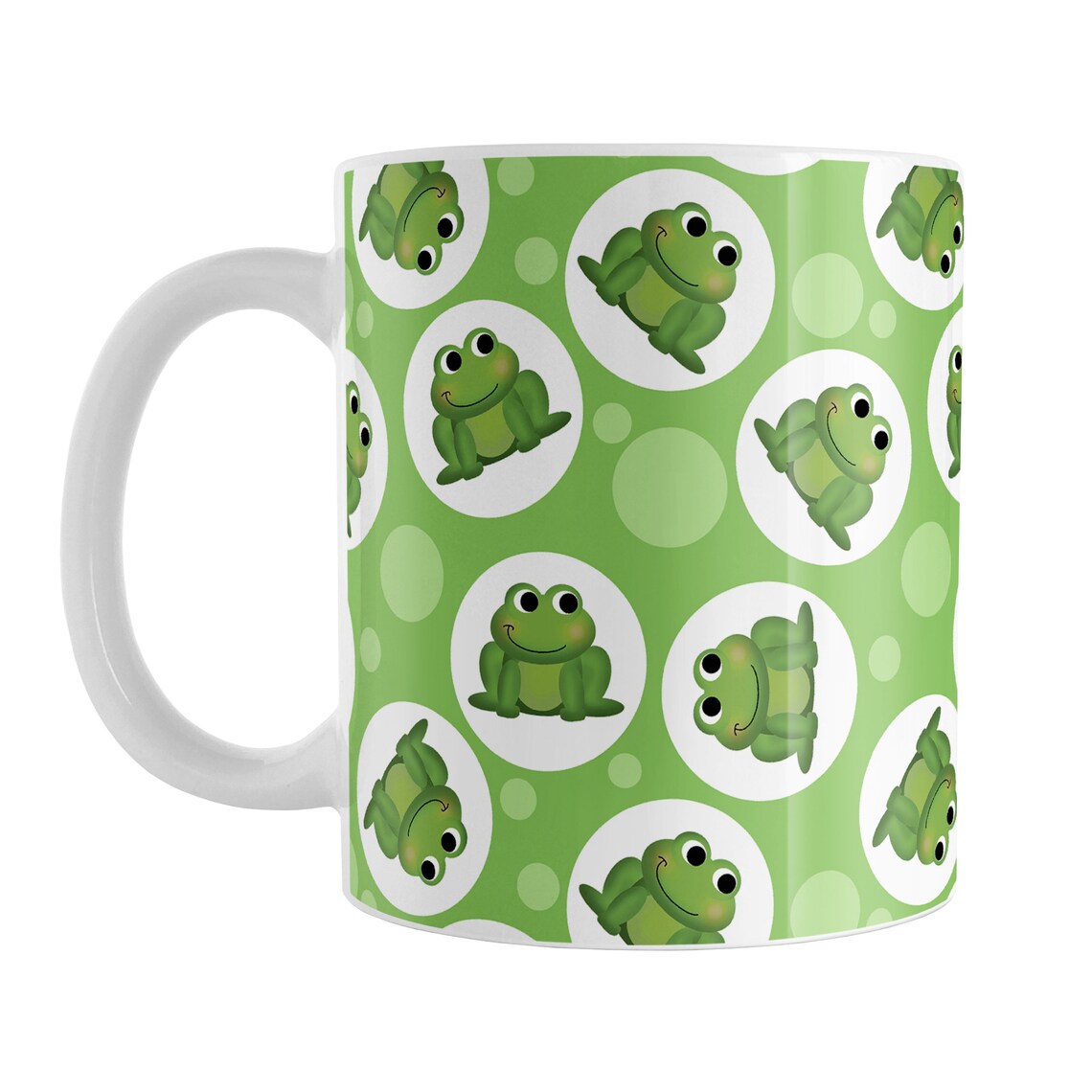 Green Frog Mug Cute Frog Pattern Over Green 11oz or 15oz - Etsy