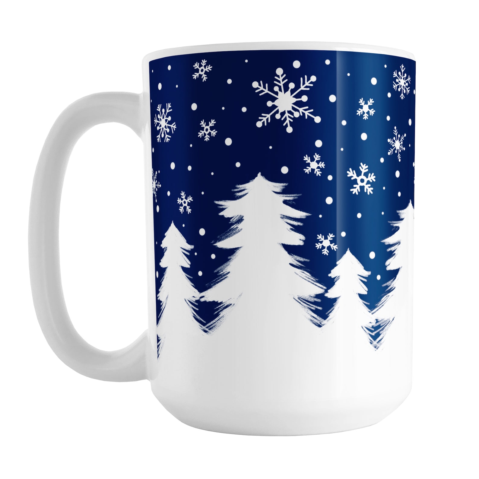 Winter Night Snow Mug Snowing Sky With Winter Trees 11oz or - Etsy