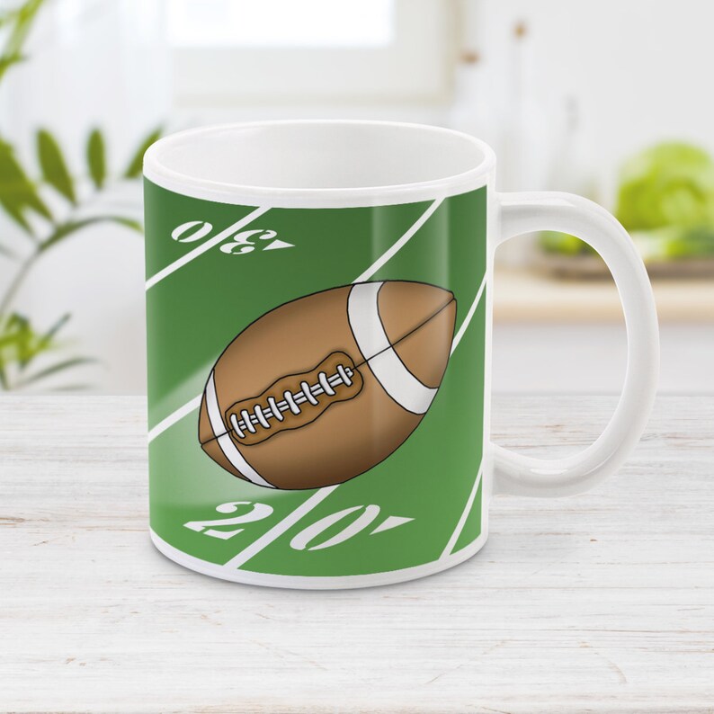 Green Football Mug sports design football gift 11oz or | Etsy