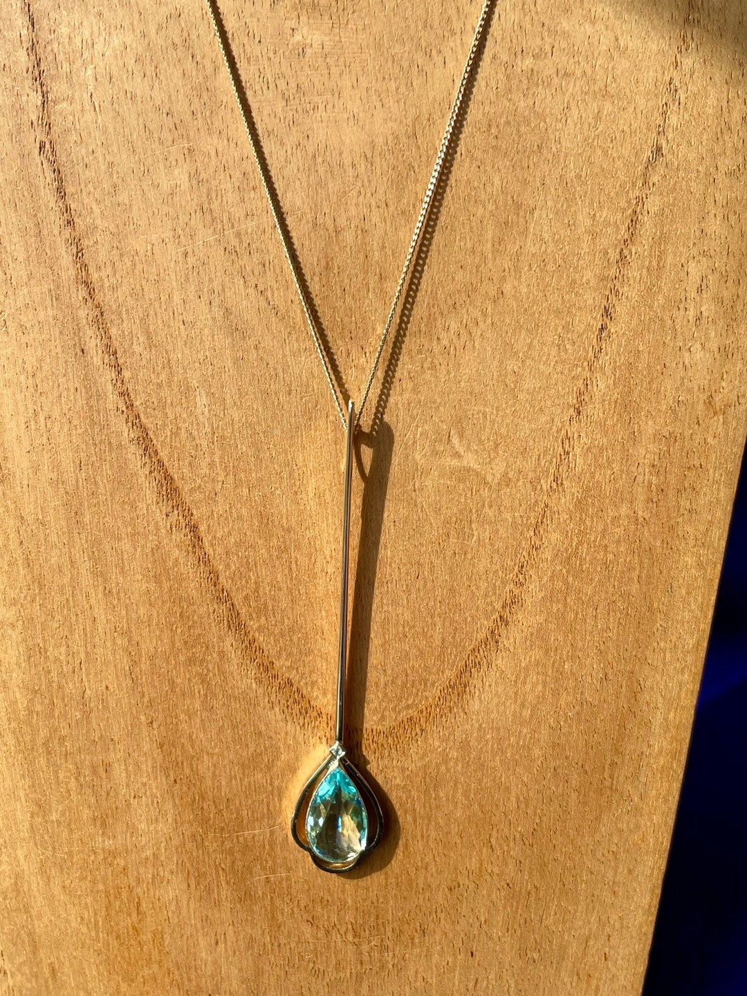 Antique 9ct Gold Art Nouveau Pendant With Blue Paste Stone 3.5g - Etsy